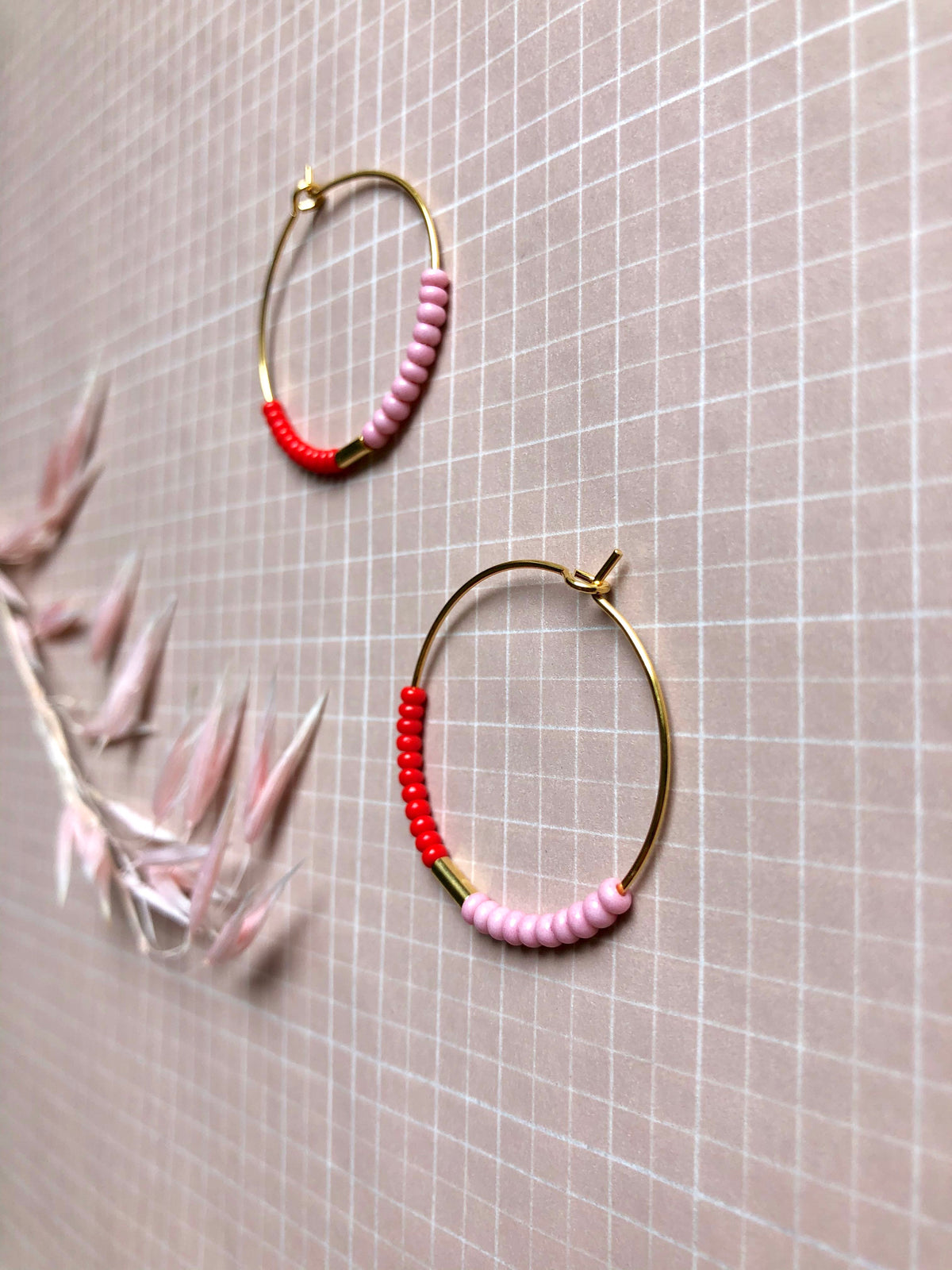 Ohrringe Circle "Tami" - Red/Rosé | Studio Bloom